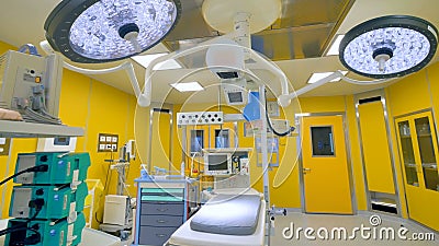 A Small Baby Surgery Table Under Bright Lights. Stock Footage - Video ...