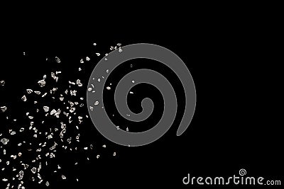 Small Granite Rock Stone Splash Against Dark Background. Royalty-Free ...