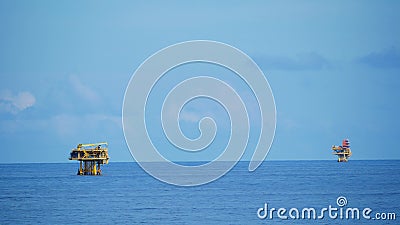 Small Offshore Platforms in the Middle of the Ocean Stock Footage ...