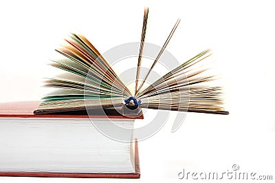 The Small Open Book Lays On Big Textbook Royalty-Free Stock Photography ...