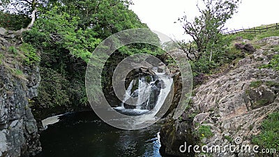 Small Waterfalls Converging into a Stream Stock Video - Video of water ...
