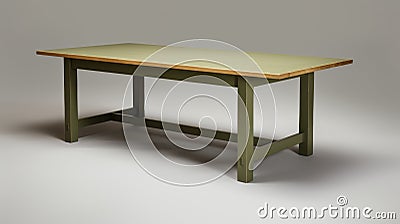 Wooden Work Table With Green Top In Dod Procter Style Stock Photography ...