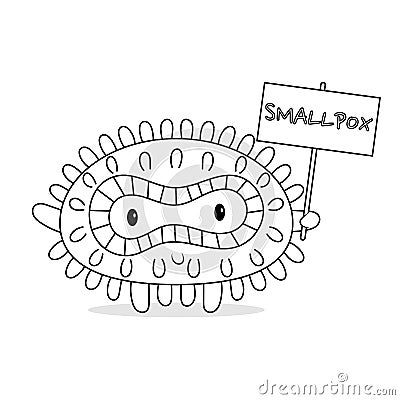 Smallpox Disease Cell Vector Cartoon Colorless | CartoonDealer.com ...