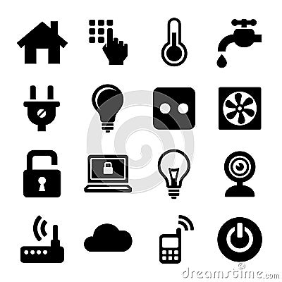 Smart Home Management Icons Set. Vector Stock Vector - Image: 52693767