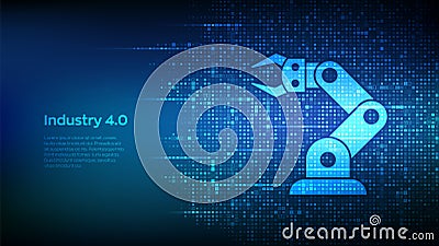 Smart Industry 4.0 Background Made With Binary Code. Factory Automation ...