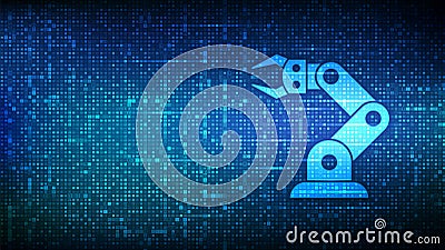 Smart Industry 4.0 Background Made With Binary Code. Factory Automation ...