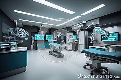 Smart Operating Room, Equipped With Advanced Surgical Tools And ...