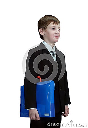Smart Schoolboy With Folder Royalty-Free Stock Photography ...