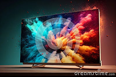Smart Tv Screen Front With Led Backlights. Generative Ai Stock Photo ...