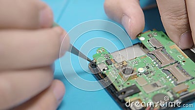 Smartphone Assembling in Repair Shop Stock Footage - Video of repairer ...