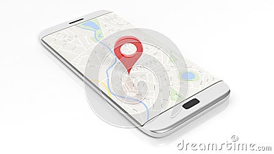 Smartphone With Map And Red Pinpoint On Screen Royalty-Free Stock Photo ...