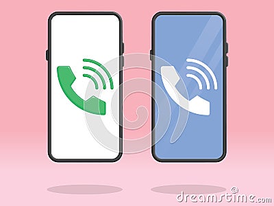 Smartphone Telephone Ringing On Lock Screen Vector Illustration ...