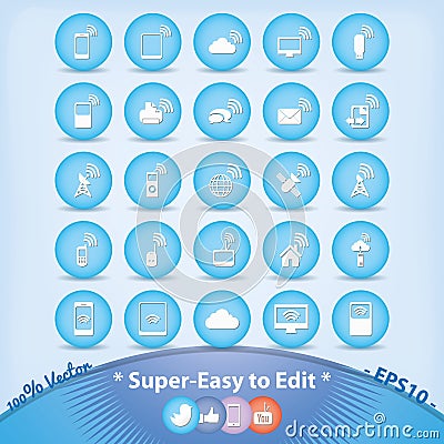 Smartphone Wi-fi Icon Hotspot Buttons Vector Illustration ...