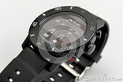A Smartwatch With A Matte Black Finish And A Transparent OLED Display ...