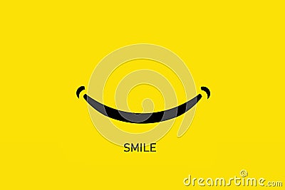 Smile Logo In Yellow Background Vector Illustration. Smile Logo In ...