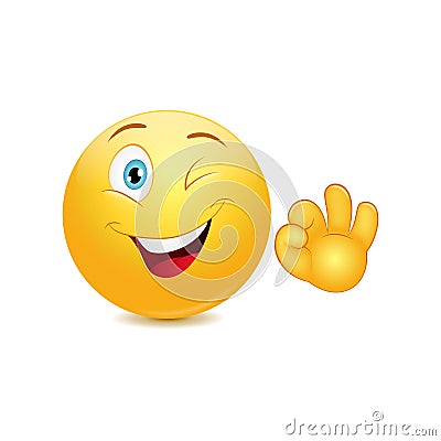 Smiley Emoticon With Ok Sign Royalty Free Stock Photography - Image ...