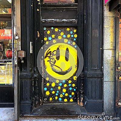 Smiley Face Door Editorial Image | CartoonDealer.com #92331664