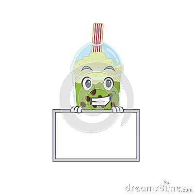 Smiley Matcha Bubble Tea Cartoon Character Style Bring Board Vector ...