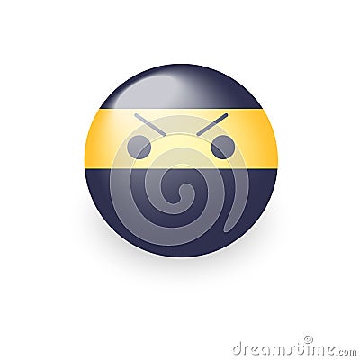 Smiley Ninja With An Angry Emoji Face. Ninja Cartoon Emoticon Vector ...