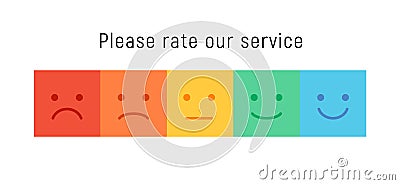 Smiley Rate Scale Emotion Emoji Icon. Feedback Rate Survey Emoticon ...