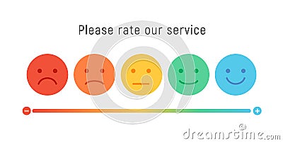 Smiley Rate Scale Emotion Emoji Icon. Feedback Rate Survey Emoticon ...