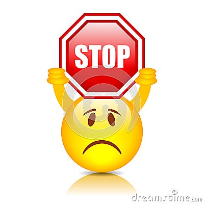 Smiley With Stop Sign Stock Image - Image: 30793391
