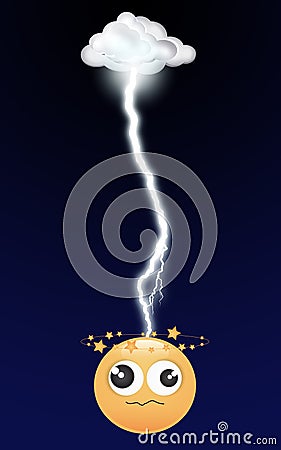 Smiley Strike By Lightning Royalty Free Stock Image - Image: 18784606