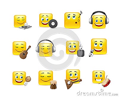 Smileys With Musical Instruments Stock Image | CartoonDealer.com #50941705