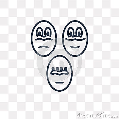 Smileys Vector Icon Isolated On Transparent Background, Linear S ...