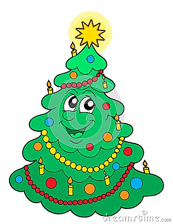 Smiling Christmas Tree Vector Royalty Free Stock Photography - Image ...