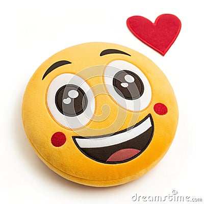 Smiling Emoticon Blushing With Love Isolated On White Background Stock ...