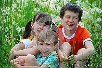 Smiling kids stock image. Image of boys, home, broher, girl - 575415