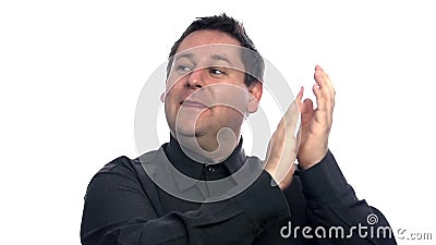Smiling Man Clapping with His Hands Stock Footage - Video of face ...