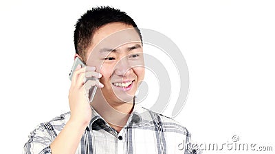 Smiling Man Closing a Phone Call Stock Footage - Video of green, mobile ...