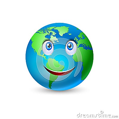 Smiling Planet Earth Stock Vector - Image: 61521453
