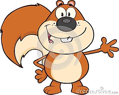 Smiling Squirrel Cartoon Character Waving | CartoonDealer.com #40855687