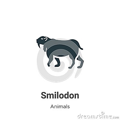 Smilodon Vector Icon On White Background. Flat Vector Smilodon Icon ...