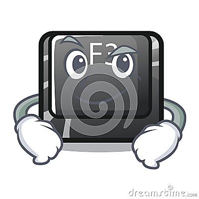 Smirking Button F3 On The Character Keyboard Cartoon Vector ...