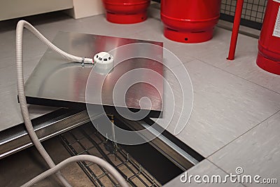 Smoke And Fire Detector Built Into The Floor Connected To Clean Agent ...