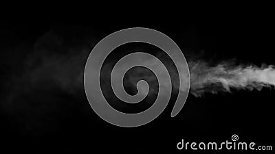 Smoke Stream on a Black Studio Background Can Be Separated. Smoke Cloud ...