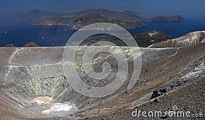 Smoking Crater Of Vulcano , Aeolian Islands , Italy Stock Image ...
