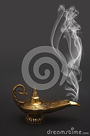 Smoking Genie Lamp Royalty Free Stock Photos - Image: 5013488