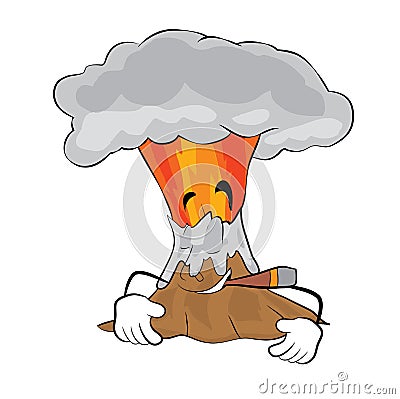 Sad volcano cartoon stock illustration. Illustration of lava - 49199678