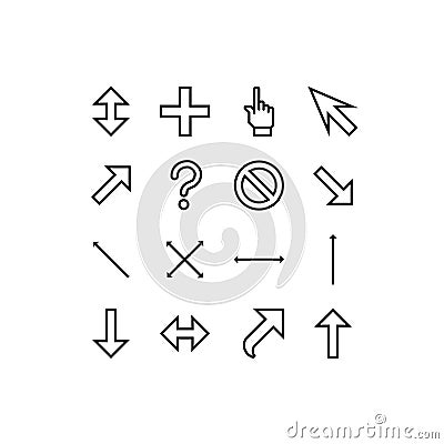 Smooth Vector Black Cursors Icons Stock Illustrations – 10 Smooth ...