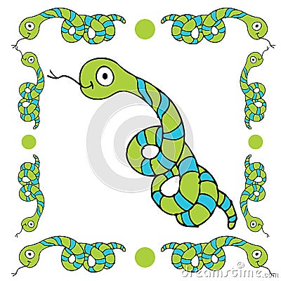 Snake Border Vector Illustration | CartoonDealer.com #17815772
