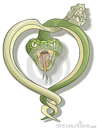 Heart and snake stock illustration. Illustration of heart - 110590342