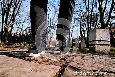 Sneakers In Park And Stomping Walking Trails Royalty-Free Stock Photo ...