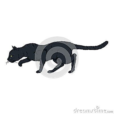 Sneaking Black Cat. VectorCartoon Illustration | CartoonDealer.com ...