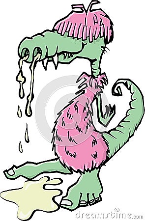 Snot Monster With Snot Flowing Out His Nose Vector Illustration ...