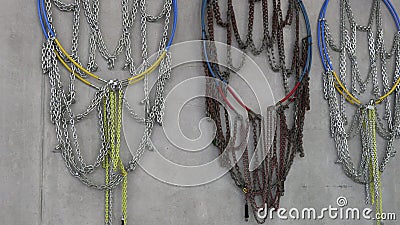 Snow Chains for Fire Engine, Hang on the Wall Stock Video - Video of ...